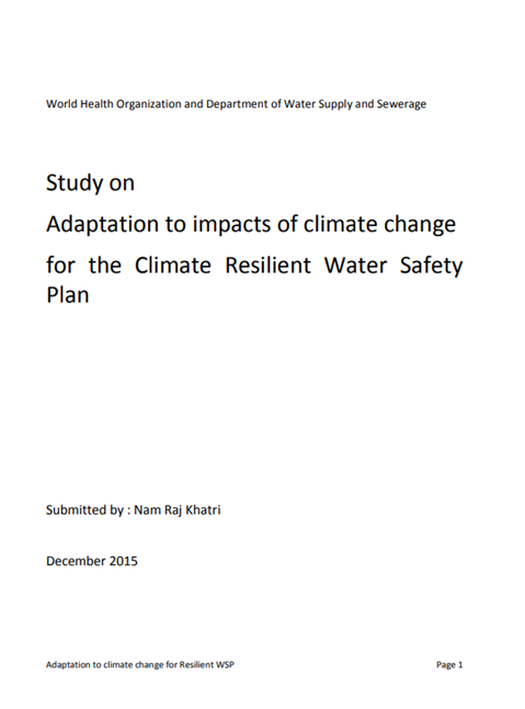 Study on Adaptation to Impacts of Climate Change for the Climate ...