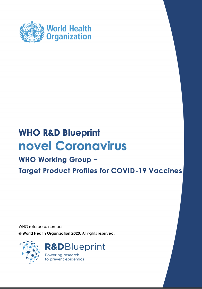 WHO Working Group – Target Product Profiles for COVID-19 Vaccines
